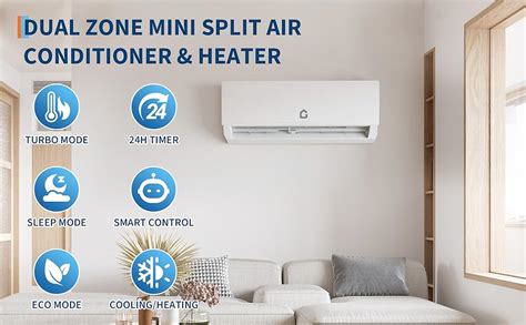 20k Btu Dual Zone Mini Split Ac With 9k12k Indoor Units