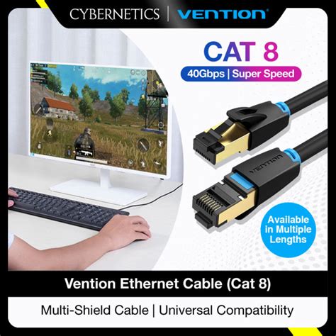 Vention Original Ethernet Cable Cat 8 40gbps 2000mhz Rj45 Sftp Professional High Speed Gaming