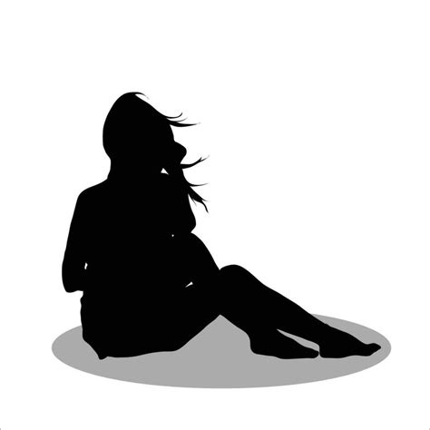 Girl Sitting Silhouette 33515689 Vector Art At Vecteezy