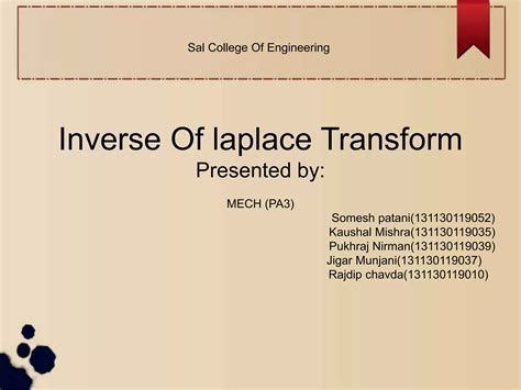 Inverse Of Laplace Ppt