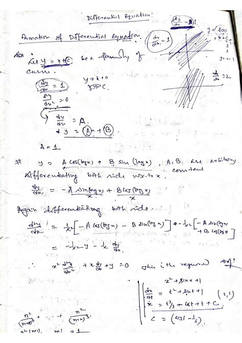 SOLUTION Complete Handwritten Notes On Differential Equations Studypool