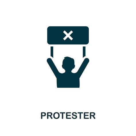 Protester Icon Monochrome Simple Element From Civil Rights Collection Creative Protester Icon