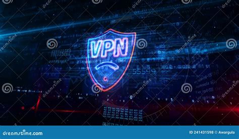 Vpn Neon Sign Abstract Concept 3d Illustration Stock Illustration