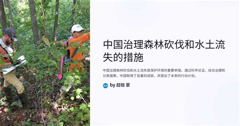中国治理森林砍伐和水土流失的措施