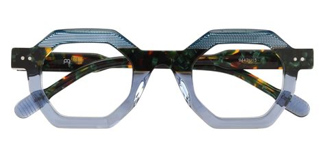 Stefan Geometric Prescription Glasses Blue Mens Eyeglasses Payne