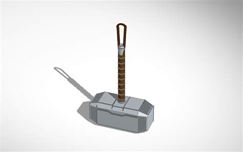 3d Design Thors Hammer Keychain Tinkercad