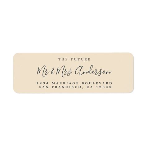 Chic Script Future Mr Mrs Wedding Return Address Label Zazzle Return Address Wedding Mr And
