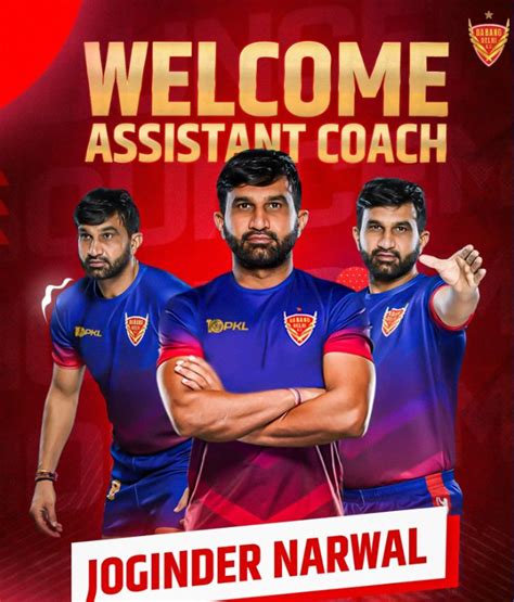 Dabang Delhi Kabaddi Club Announced New Assistant Coach Joginder Narwal