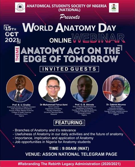 Adewumi Salako On Linkedin World Anatomy Day Online Webinar For