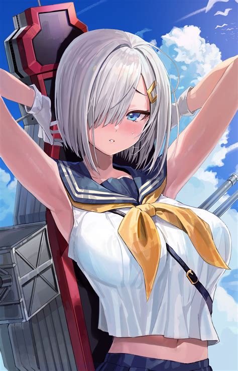 Safebooru 1girl Absurdres Armpits Arms Up Bare Arms Bare Shoulders