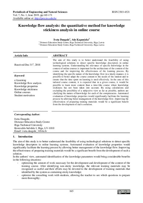 Pdf Knowledge Flow Analysis The Quantitative Method For Knowledge