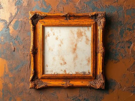 A Single Empty Vintage Vertical Rectangular Frame Hanging On A Dark Luxurious Background Ready
