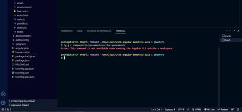 Dúvida Erro This Command Is Not Available When Running The Angular Cli Outside A Workspace
