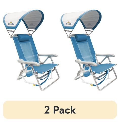 2 Pack Gci Outdoor Sunshade Backpack Beach Chair Reclining Low