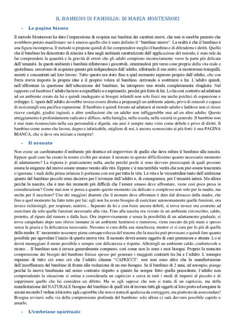Riassunto Il Bambino In Famiglia Appunti Di Pedagogia Docsity
