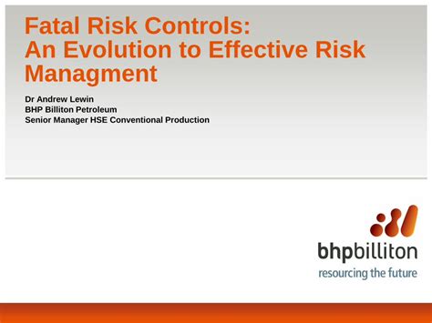 Pdf Fatal Risk Controls An Evolution To Effective Risk