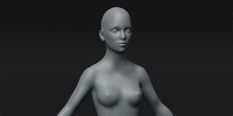 Female Body Base Mesh 10k Polygons Blender Market