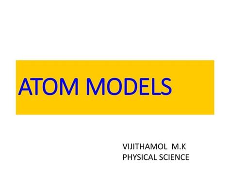 Models Of The Atom Key Chemistry Science