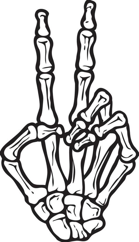 Skeleton Hand Peace Sign Tattoo