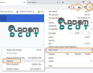 Google Chrome Eklenti ve uzantılar nerede Sistem ve Ağ Uzmanlığı Adem OCUT