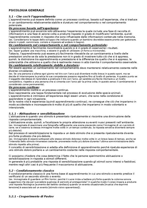 Definizioni Utili Per I Concetti Di Apprendimento E Condizionamento