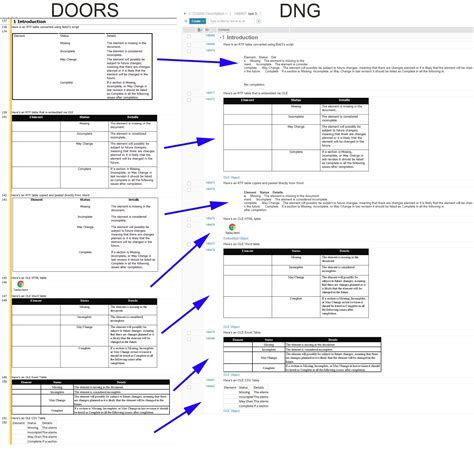 Migrating Rtf Table In Doors To Dng And All Table Structure Is Lost