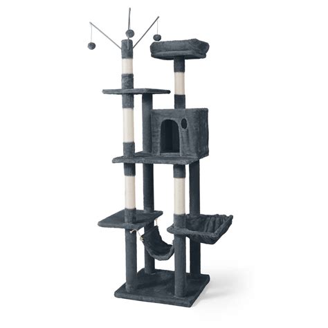 Caphaus Tall Cat Tree For Indoor Cats Modern Cute 70 Inch Cat Climbing