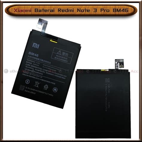Jual Baterai Xiaomi Redmi Note 3 Pro BM46 Original Batre Batrai