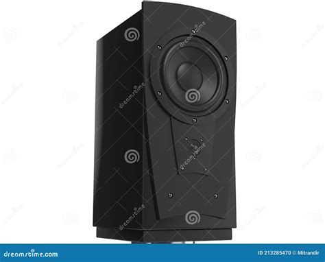 Modern Black Mid Range Speaker Side View Stock Illustration