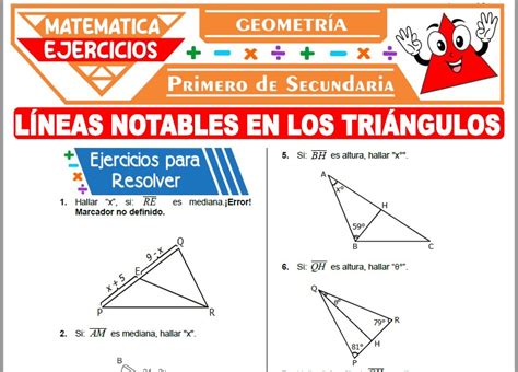 Ejercicios de Líneas Notables en los Triángulos para Primero de Secundaria
