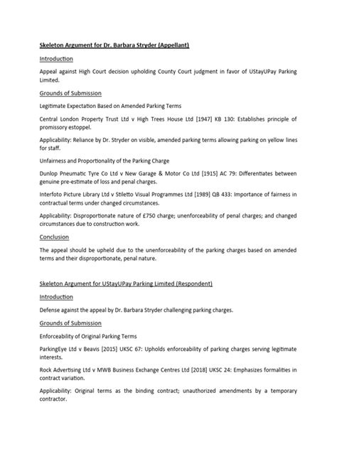 Skeleton Argument For Both Grounds Of Submission Pdf