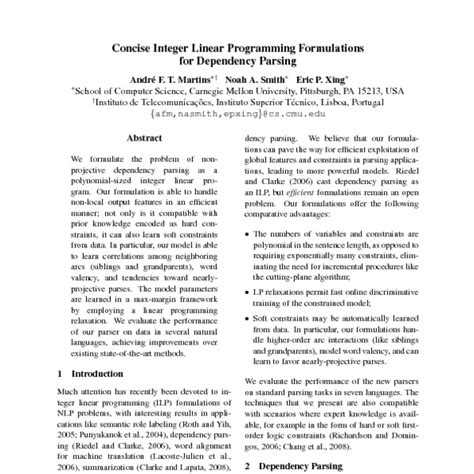 concise integer linear programming formulations for dependency parsing