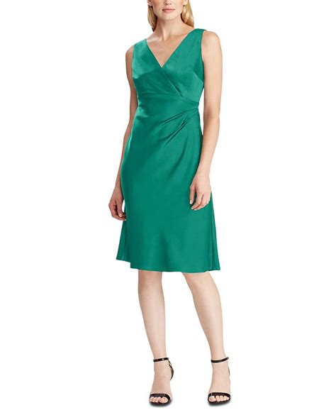Lauren Ralph Lauren Satin Cocktail Dress Created For Macys Macys