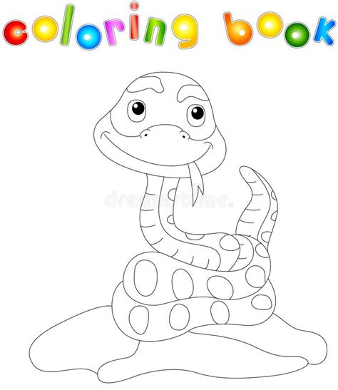 Livro Para Colorir Da Serpente Dos Desenhos Animados Ilustração do Vetor Ilustração de animal