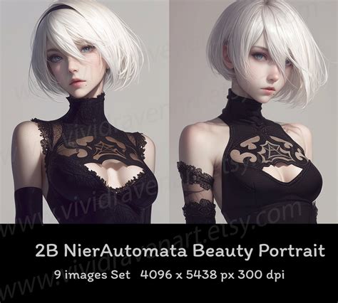 B Nier Automata Portrait Art Etsy