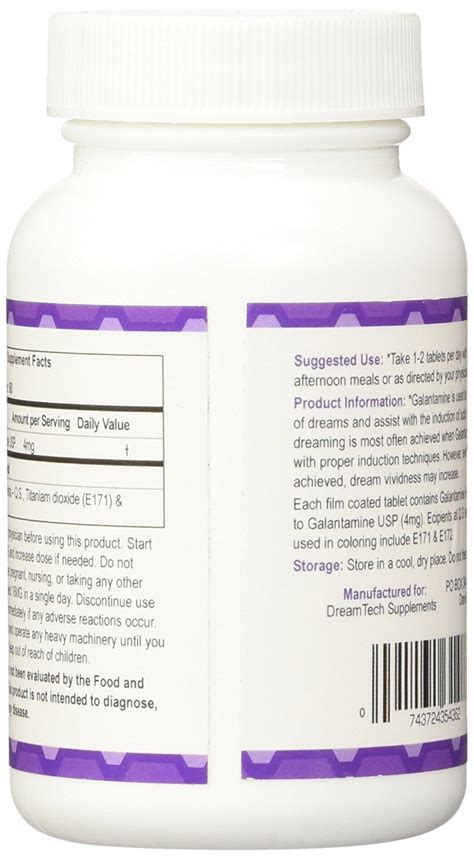 Buy Galantamine Lucid Dreaming And Nootropic Supplement 4 Mg 60