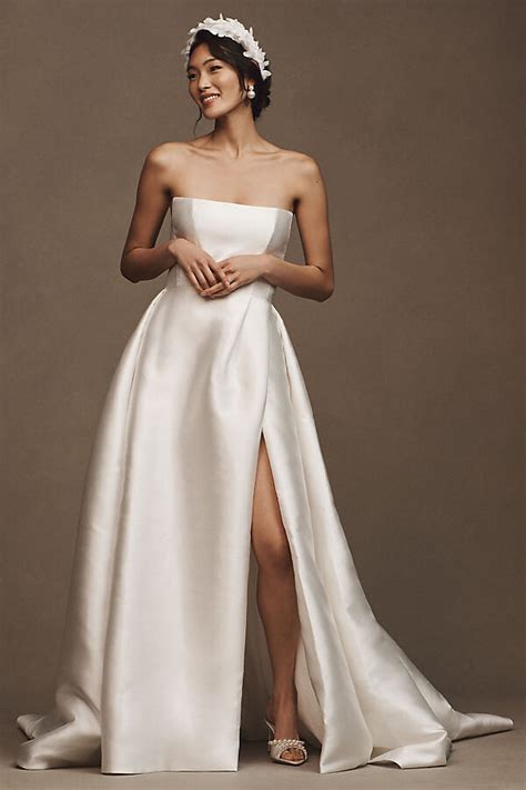 Jenny Yoo Catherine Strapless A Line Mikado Wedding Gown ShopStyle