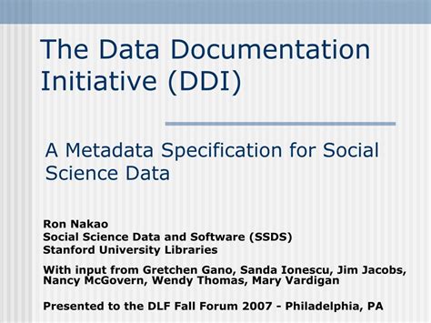 Ppt Ddi Alliance Enhancing Social Science Data Standards Powerpoint Presentation Id 5725209