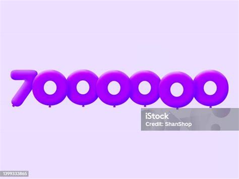 보라색 3d 번호 7000000 풍선 현실적인 3d 헬륨 보라색 풍선 벡터 일러스트 레이 션 디자인 파티 장식 생일 기념일