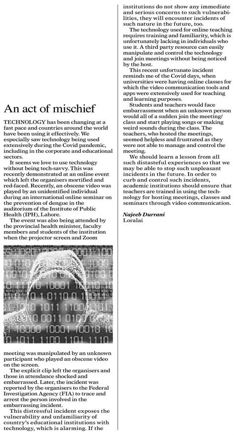 Dawn Epaper Aug 30 2023 An Act Of Mischief