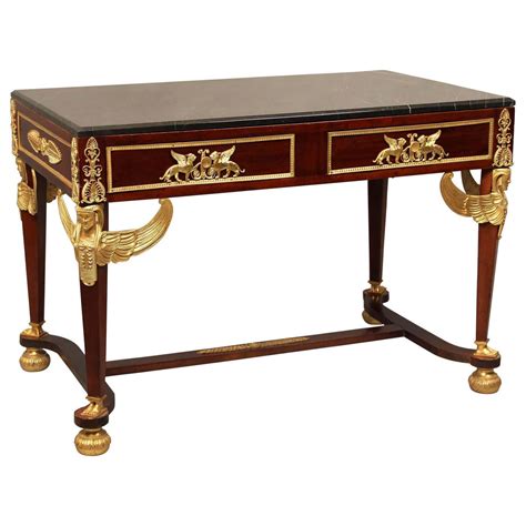 Late 19th Gilt Bronze Mounted Center Table In The Empire Revival Style