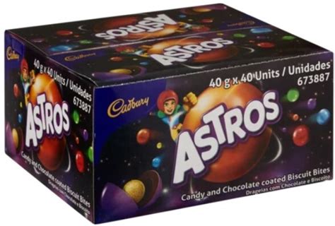 Cadbury Astros Chocolate Candy 40g X 40 Packs Per Box Crunchy Shell With Center Bulk Pack
