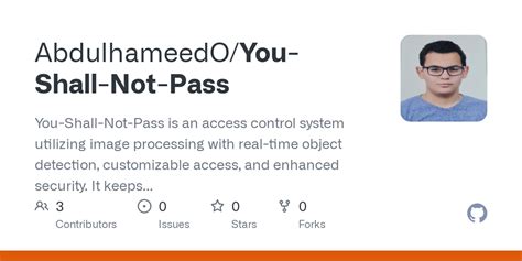 Github Abdulhameedoyou Shall Not Pass You Shall Not Pass Is An Access Control System