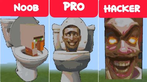 Skibidi Toilet Pixel Art In Minecraft Tv Woman Noob Pro Hacker Pixel