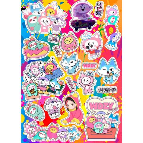 Набор виниловых наклеек стикеров персонажи Wdzy по к поп кпоп группе Итчи Итзи K Pop Kpop