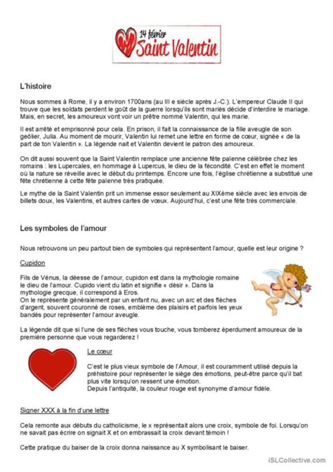 39 Saint Valentin Français Fle Fiches Pedagogiques Pdf And Doc