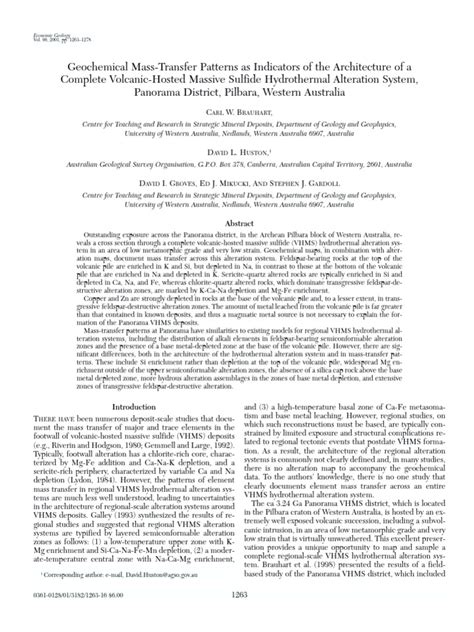 Geochemical Mass Transfer Patterns As Indicators Of The Architecture Of