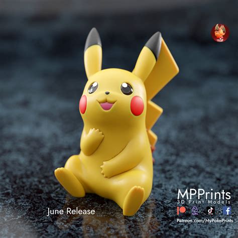 🆓 Support Free Sitting Pikachu・free 3d File For 3d Printing・cults