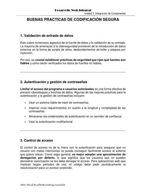 Buenas Practicas De Codificacion Segura Pdf Contraseña Autenticación