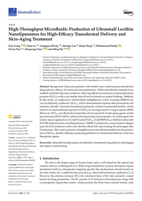 Pdf High Throughput Microfluidic Production Of Ultrasmall Lecithin